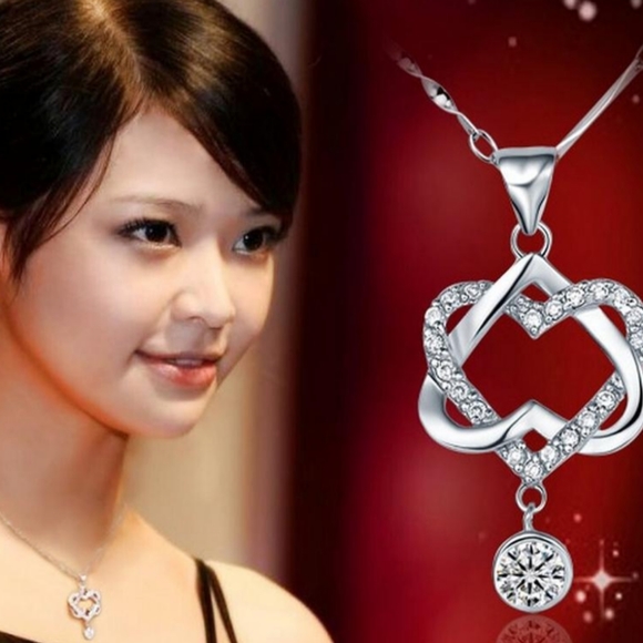 generic | Jewelry | Double Heart Pendant Necklace | Poshmark